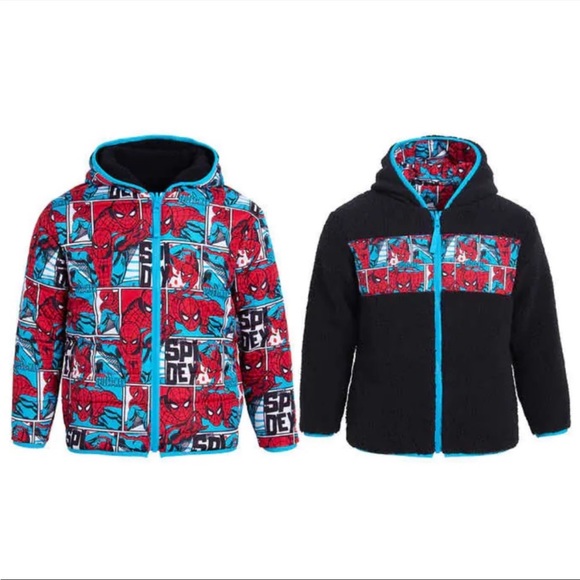 Marvel | Jackets & Coats | Marvel Spiderman Kids Reversible Jacket 3t ...